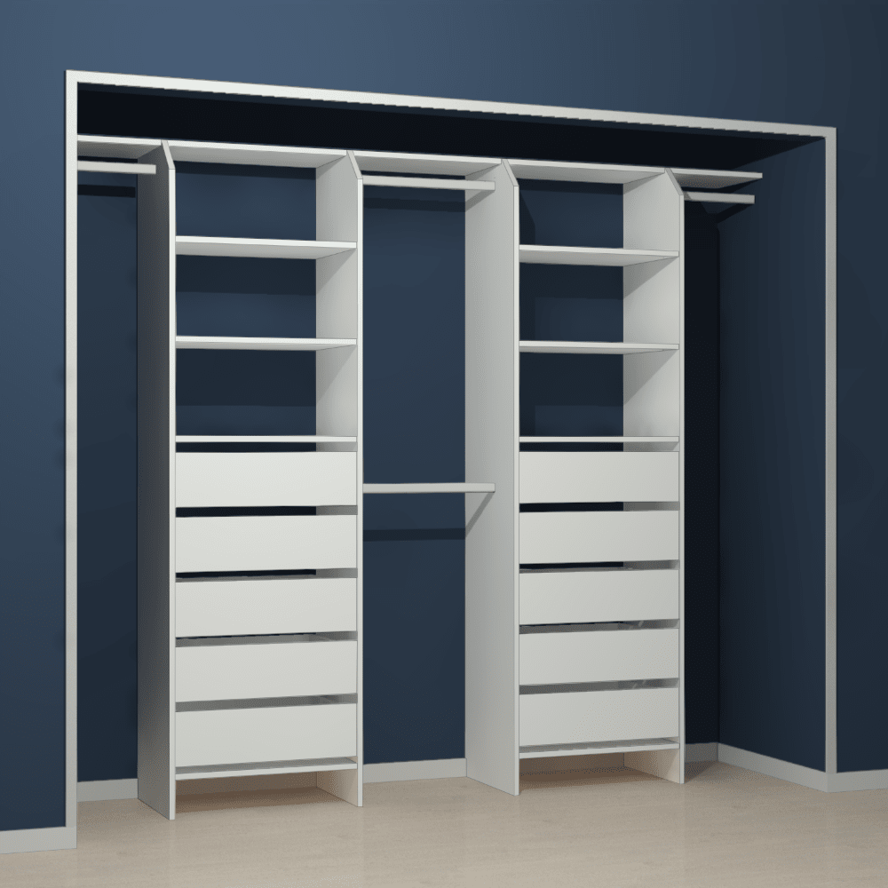 Wardrobe System 10 Drawers & Shelves - Affordable Kitset TM600