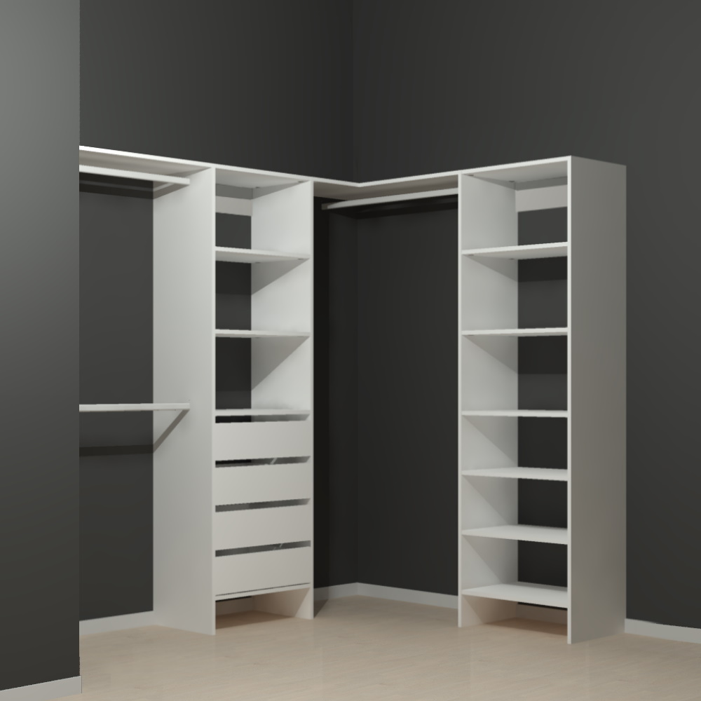 Wardrobe System for Walk-In Wardrobes. Affordable Kitsets.