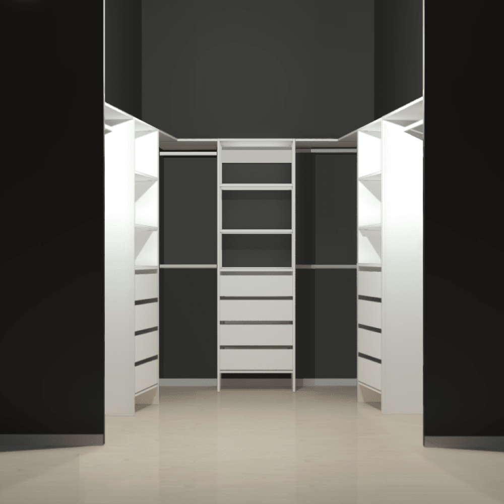Wardrobe System for Walk-In Wardrobes. Affordable Kitsets.