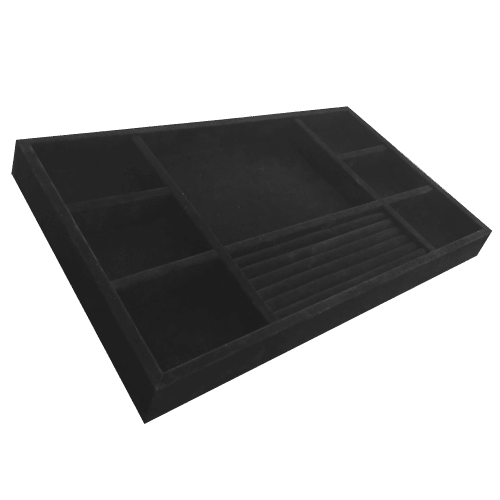 Jewellery Tray Insert for Wardrobe Drawer - Black