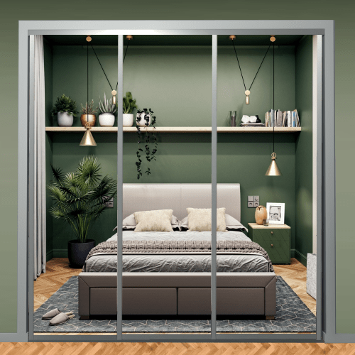 Custom-made Triple Sliding Wardrobe Doors - Mirror Doors