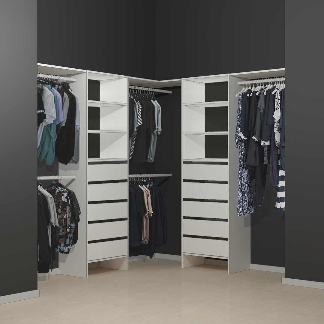 Aspiring 600 Walk-In Wardrobe Duo Deca L2DD10 - Wardrobes Online