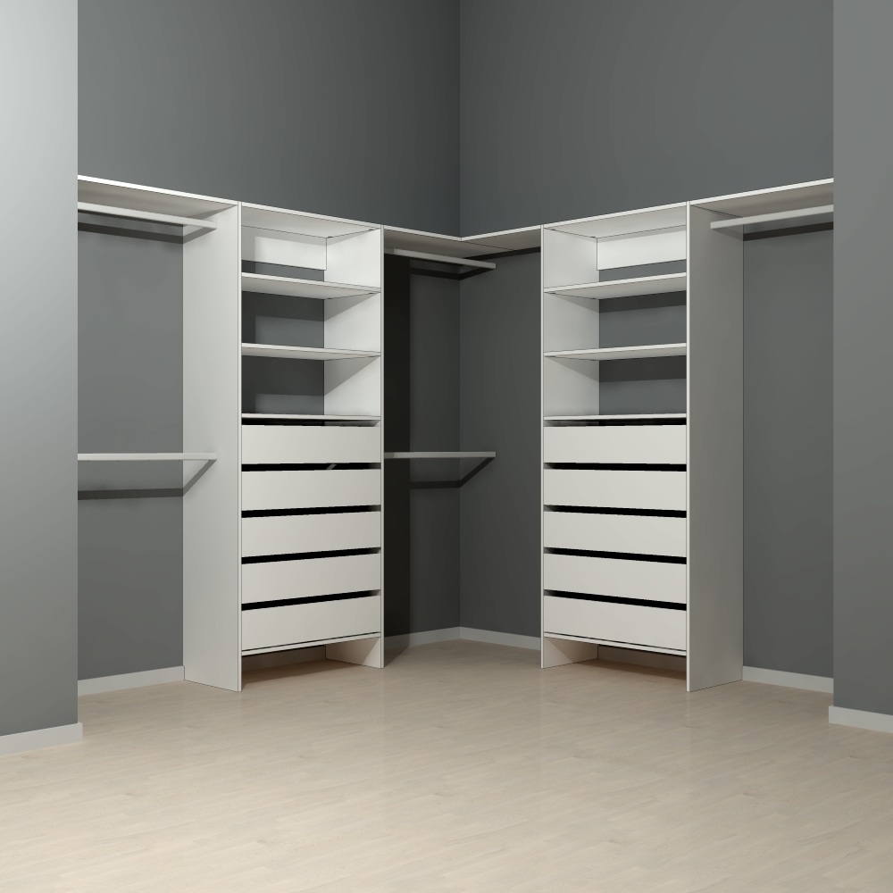 Wardrobe System for Walk-In Wardrobes. Affordable Kitsets.