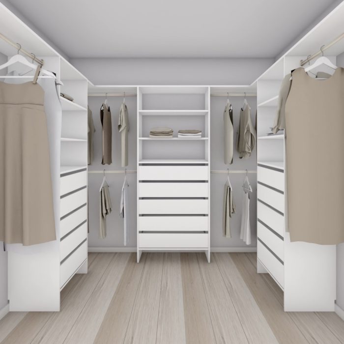 Walk-In Wardrobe Organiser Kitset Soft Close Drawers 800U3DDD